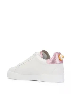 Dolce & Gabbana Portofino Leather Sneakers - White