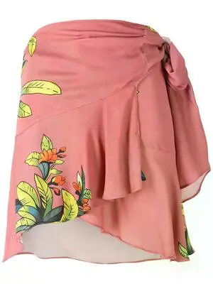 AMIR SLAMA Paneled Print Wrap Skirt - Pink