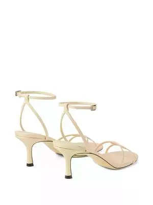 JIMMY CHOO Elaphe Printed Leather Leo 65 Sandals - Yellow
