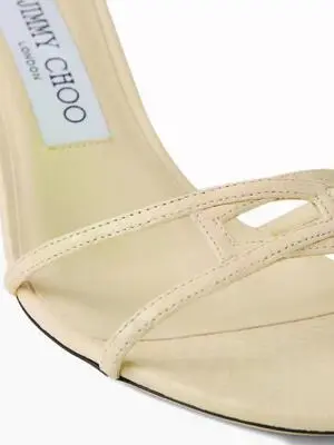JIMMY CHOO Elaphe Printed Leather Leo 65 Sandals - Yellow