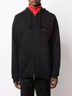 QASIMI Embroidered Logo Slogan Hoodie