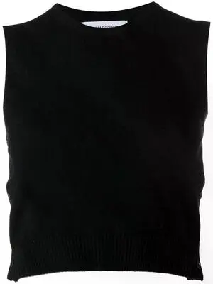 Thom Browne Cashmere Cropped Crew Neck Shell Top
