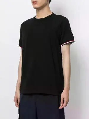 Moncler Striped-trim V-neck T-shirt