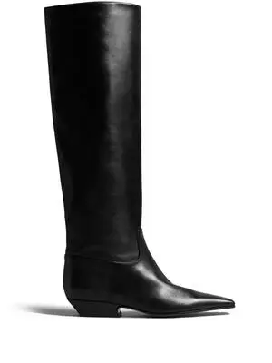 Khaite The Marfa Leather Boots - Black