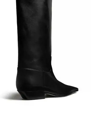Khaite The Marfa Leather Boots - Black
