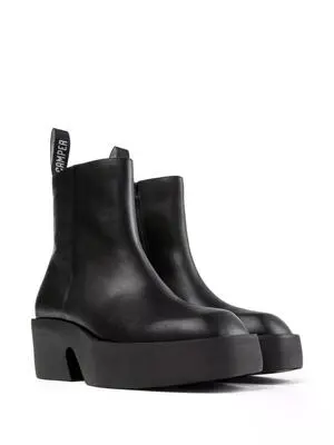 Camper Billie Leather Ankle Boots - Black