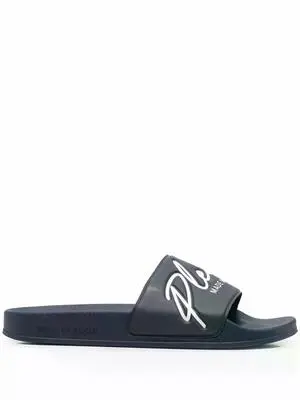 Philipp Plein Embossed Logo Slides - Blue