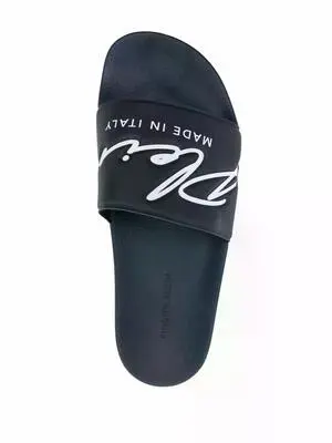 Philipp Plein Embossed Logo Slides - Blue