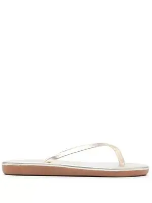 ANCIENT GREEK SANDALS Saionara Leather Flip Flops - Metallic