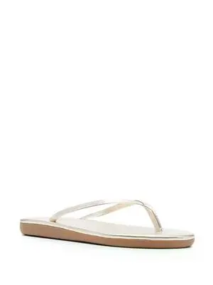 ANCIENT GREEK SANDALS Saionara Leather Flip Flops - Metallic