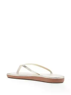 ANCIENT GREEK SANDALS Saionara Leather Flip Flops - Metallic