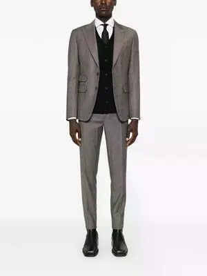 Dsquared2 Logo Embroidered Virgin Wool V-neck Cardigan - Black