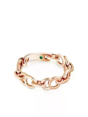 COURBET 18kt Recycled Rose Gold Celeste Chain Ring - Pink