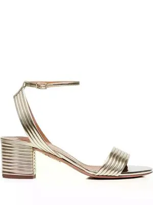 AQUAZZURA 50mm Sundance Leather Sandals - Gold