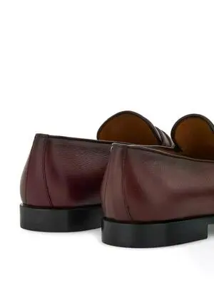 FERRAGAMO Gancini-plaque Leather Loafers