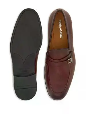 FERRAGAMO Gancini-plaque Leather Loafers