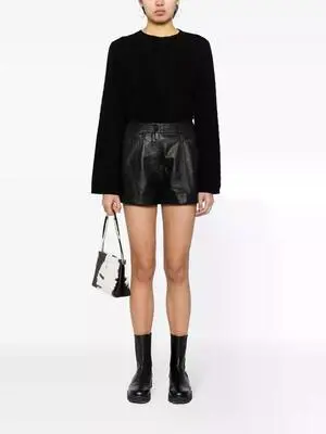 YVES SALOMON Leather Shorts