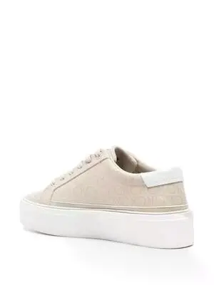 Calvin Klein Logo-print Flatform Sneakers - Neutrals