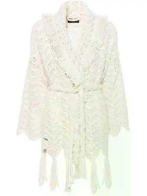 Alanui Chevron-knit Fringed Cardigan