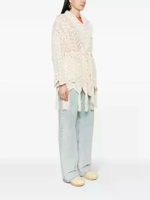 Alanui Chevron-knit Fringed Cardigan