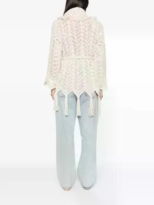 Alanui Chevron-knit Fringed Cardigan