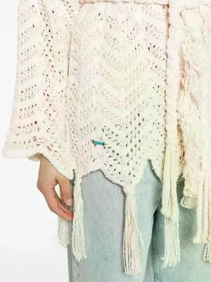 Alanui Chevron-knit Fringed Cardigan