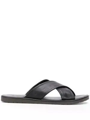 SCAROSSO Adriano Crossover Sandals - Black