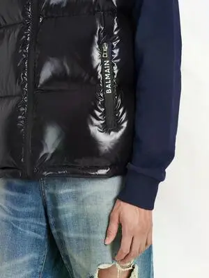 Balmain Puffer Hooded Sleeveless Jacket