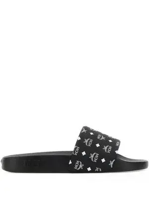 Mcm Monogram Slides - Black