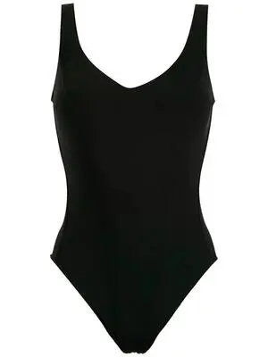 AMIR SLAMA V-neck Open-back Swimsuit - Black