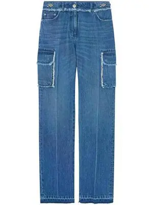 Versace Frayed Cargo Jeans - Blue