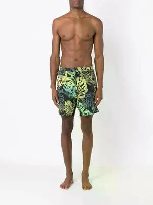 AMIR SLAMA Leaf-print Swim Shorts