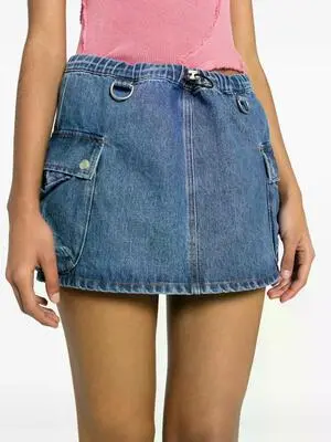 Coperni Appliqué-logo Denim Cargo Skirt