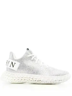 Philipp Plein Skeleton Runner Embellished Sneakers - Silver