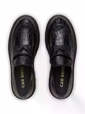 Car Shoe Crocodile-effect Leather Moccasins