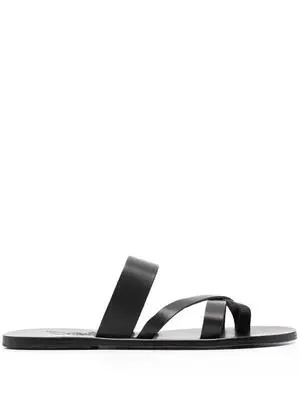 ANCIENT GREEK SANDALS Jason Cross-strap Leather Sandals - Black