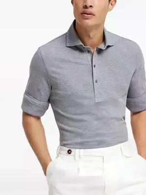 Brunello Cucinelli Mélange-effect Cotton Polo Shirt