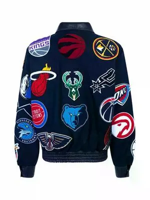 JEFF HAMILTON Nba Collage Wool Jacket - Blue
