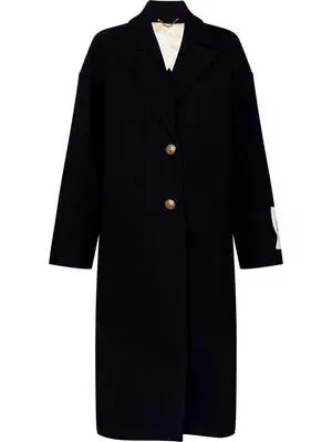 GOLDEN GOOSE Single-breasted Coat With Logo Patch