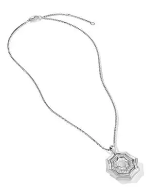 David Yurman Sterling Zig Zag Stax Diamond Pendant Necklace