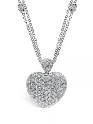 LEO PIZZO 18kt White Gold Diamond Amore Necklace - Silver