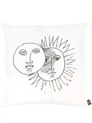 FORNASETTI Solitudo Silk Cushion - Black