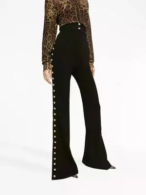 Dolce & Gabbana Button-detail Bootcut High-waisted Trousers