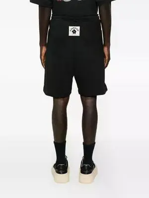 A PAPER KID Logo-patch Shorts - Black