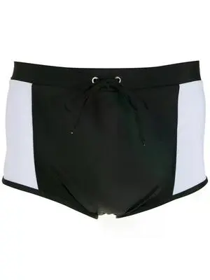 AMIR SLAMA Contrasting-panel Swim Shorts - Black