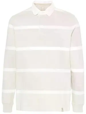 Boggi Milano Striped Cotton Polo Shirt - Neutrals