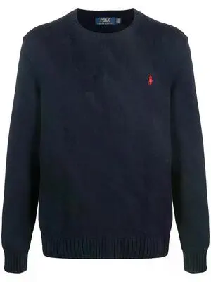 Polo Ralph Lauren Embroidered Logo Knitted Jumper - Blue