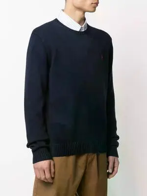 Polo Ralph Lauren Embroidered Logo Knitted Jumper - Blue