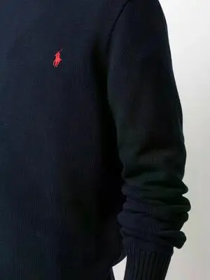 Polo Ralph Lauren Embroidered Logo Knitted Jumper - Blue