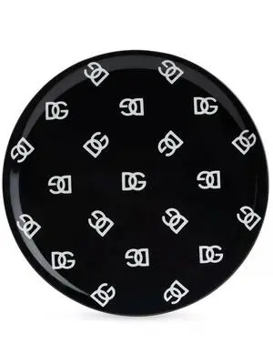 Dolce & Gabbana Logo-print Pizza Plate - Black